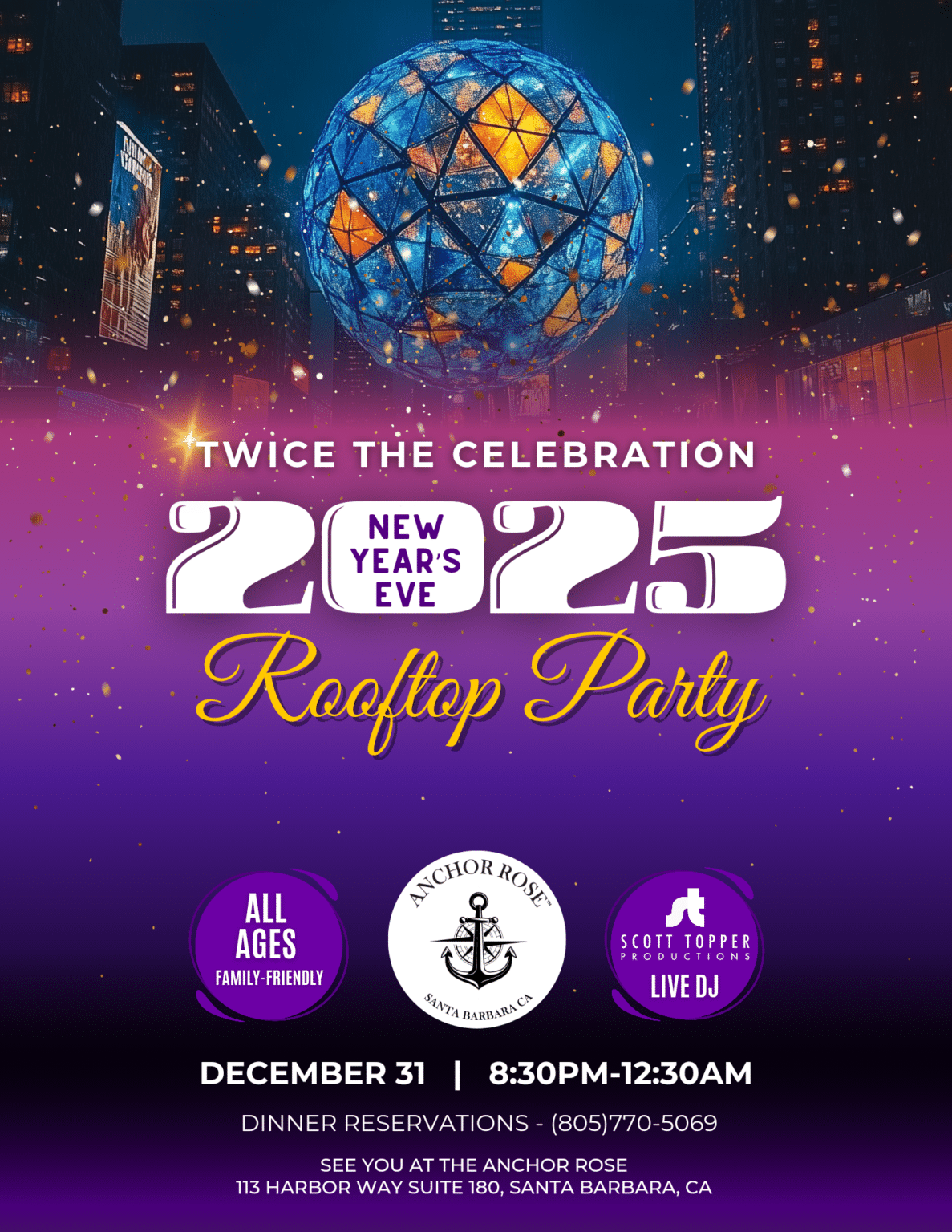 Anchor Rose New Year's Eve Rooftop Party with Best Santa Barbara Event ...
